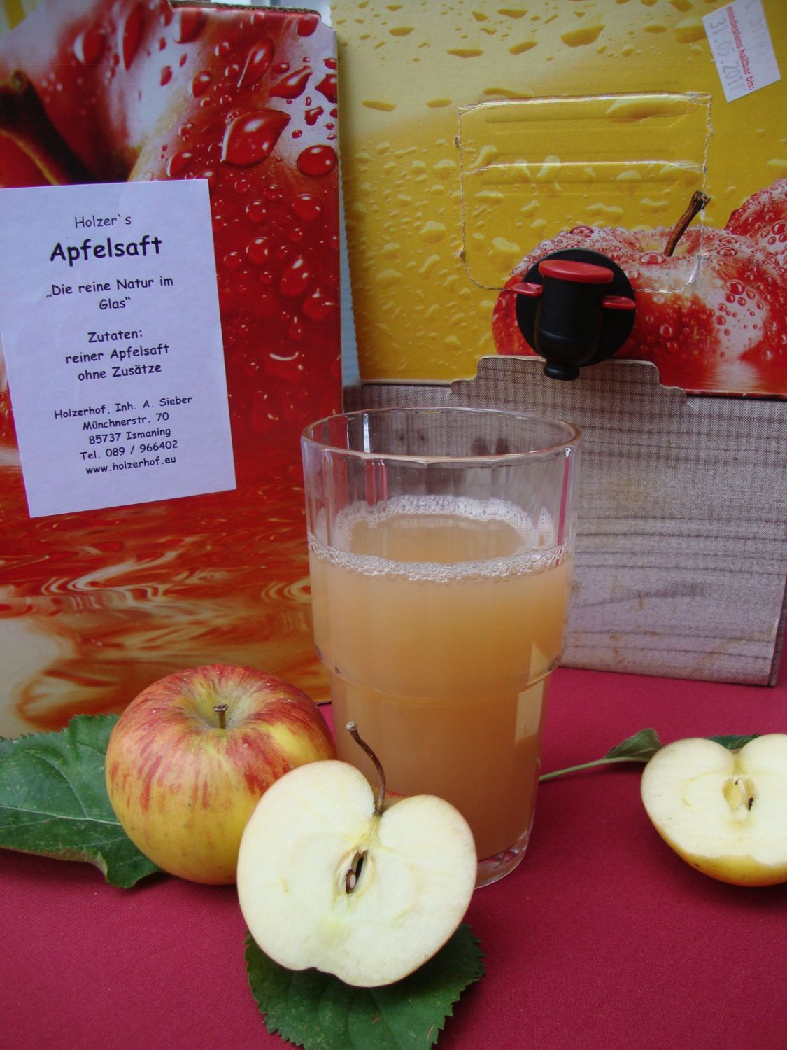 Apfelsaft Natur im Glas - eingener Anbau direkt vom - Holzerhof
